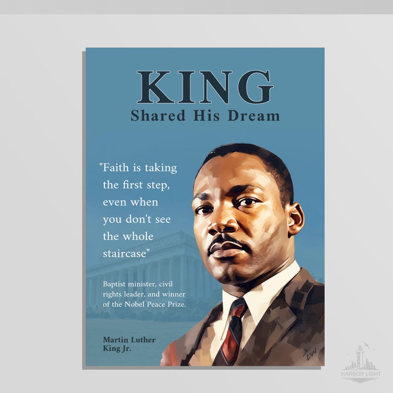 Póster imprimible de Martin Luther King Jr. / Arte mural de un famoso ...