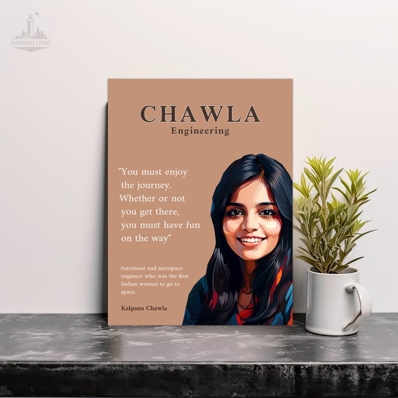 Kalpana Chawla Printable Poster Pack | Famous Asian Scientist Wall Art ...