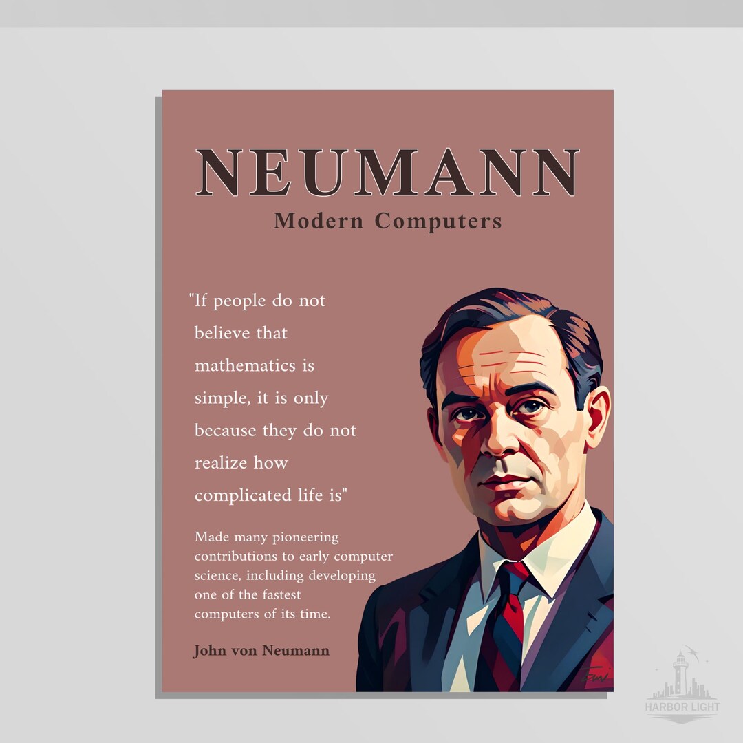 John Von Neumann Printable Poster | Famous Computer Scientist Wall Art ...