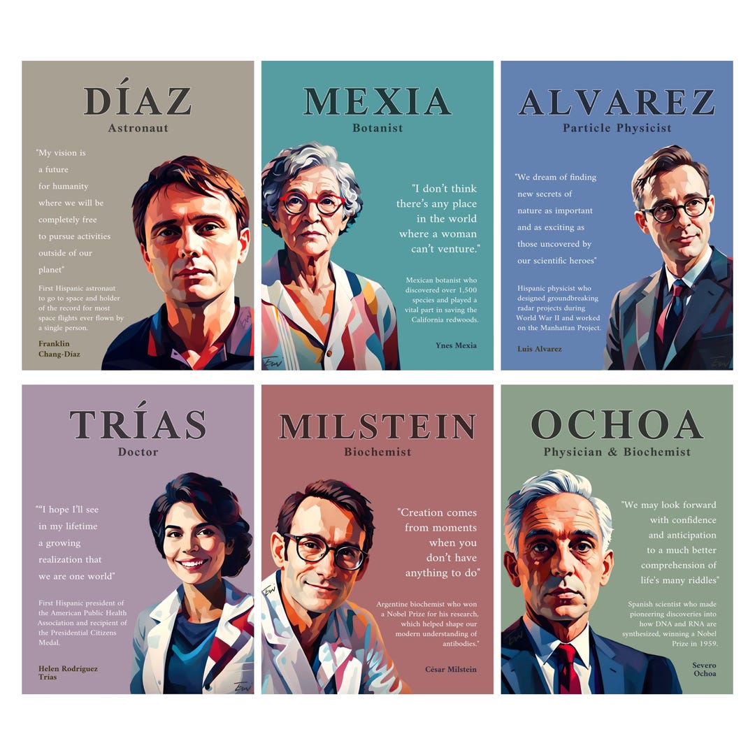 Hispanic Scientists Poster Set: STEM Classroom Decor (digital Download ...