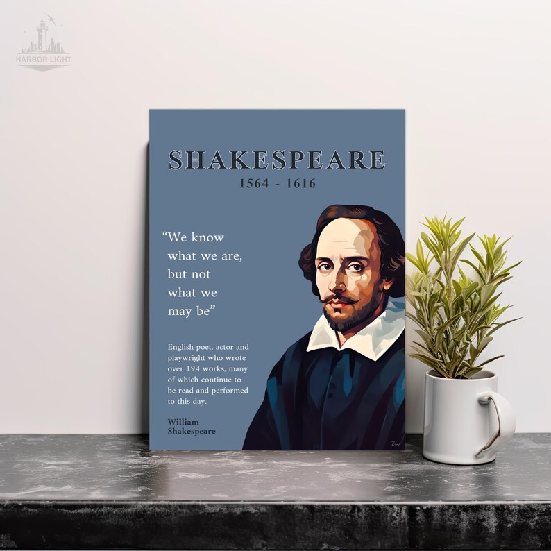 William Shakespeare Printable Poster | Famous Authors Wall Art ...