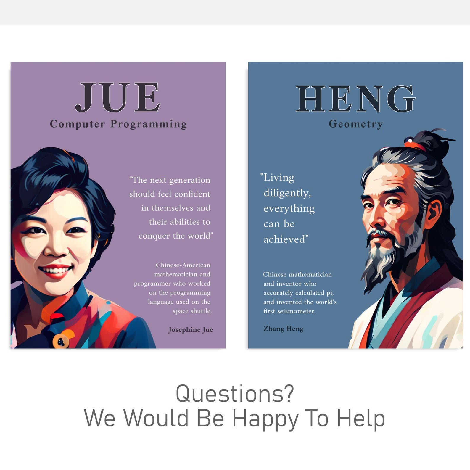 Famous Asian Mathematicians Printable Poster Pack 6x Teacher Math ...