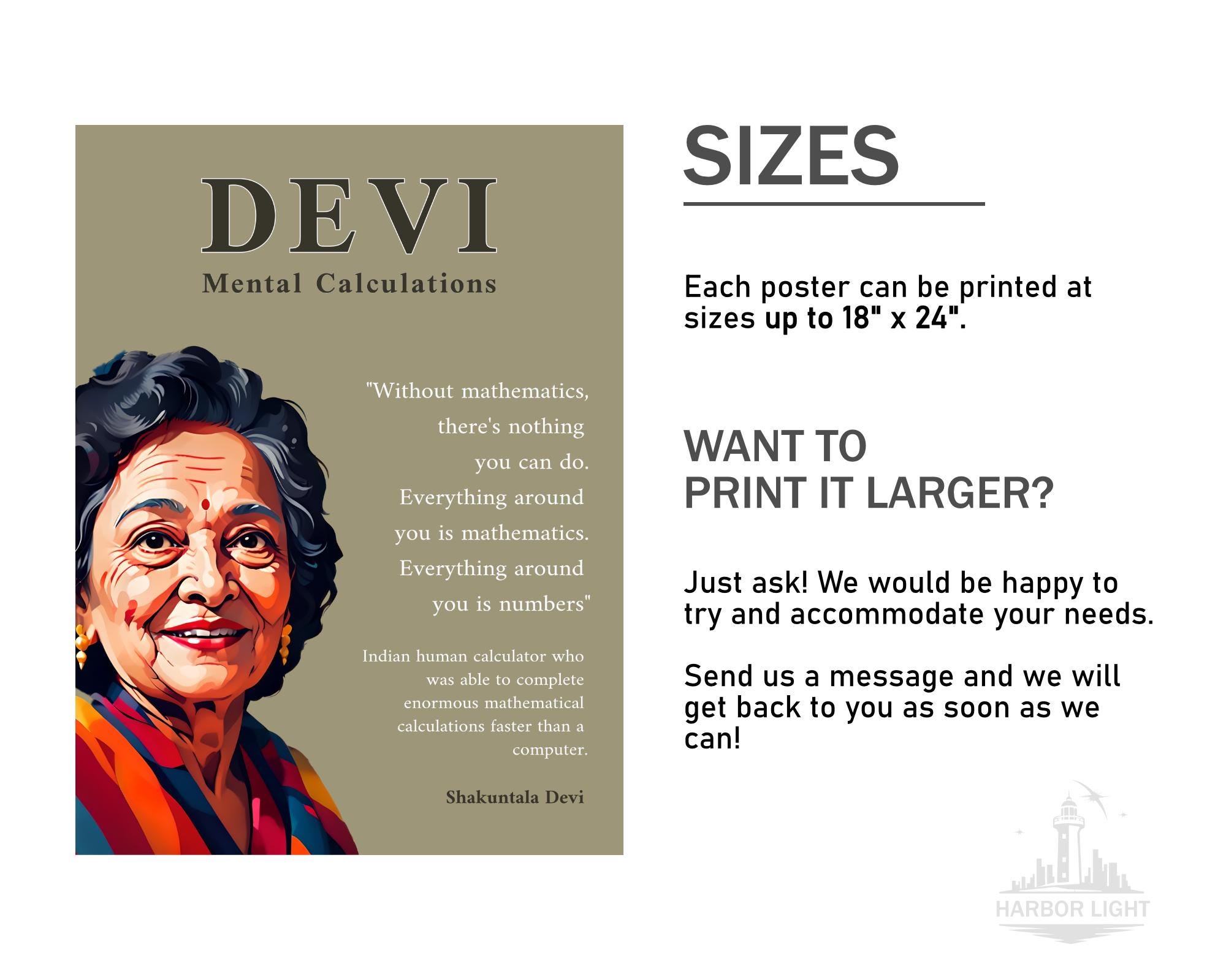 Shakuntala Devi Poster: Famous Asian Mathematician (printable PDF) - Etsy