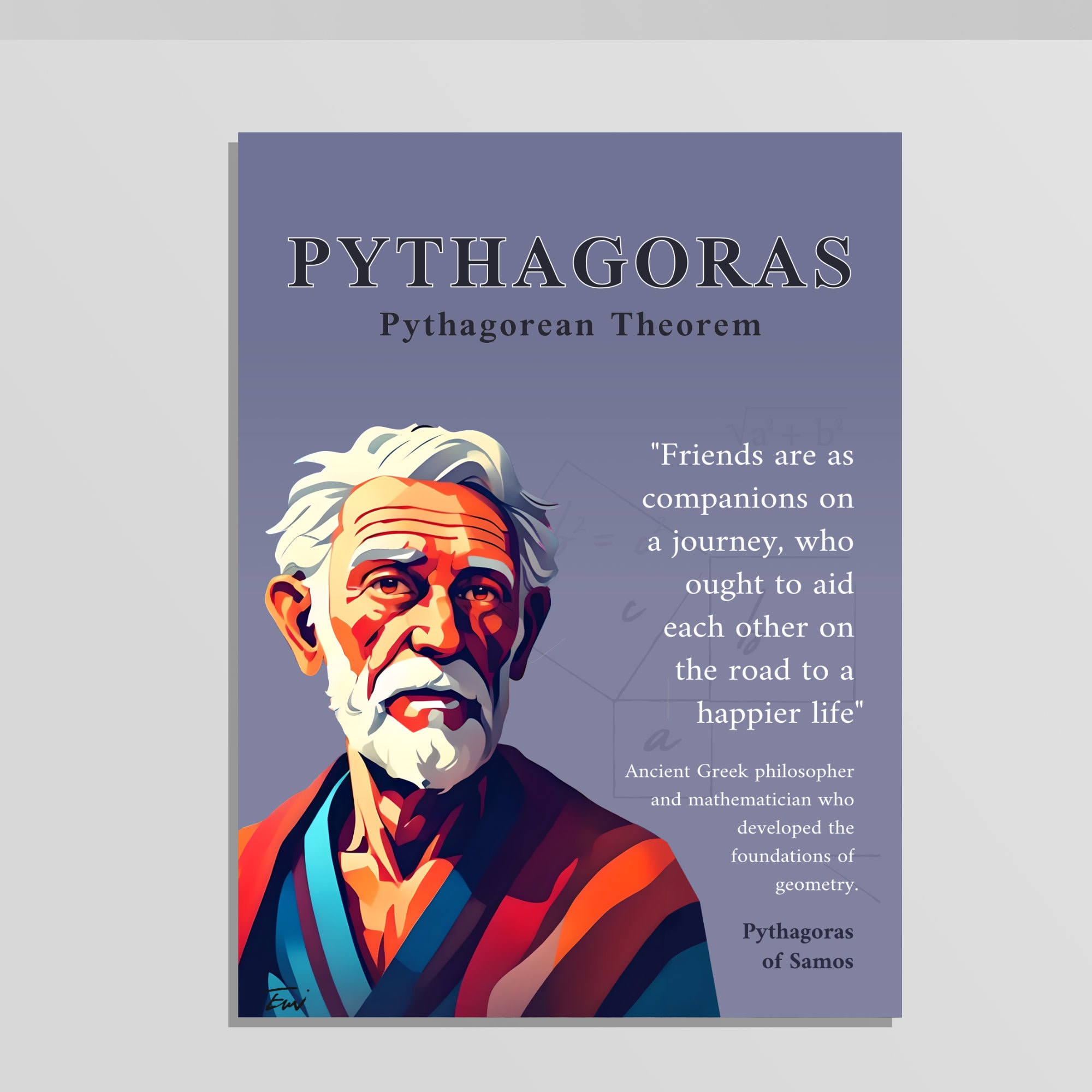 Famous Mathematicians Printable Poster Pack 6x Teacher Math Classroom ...