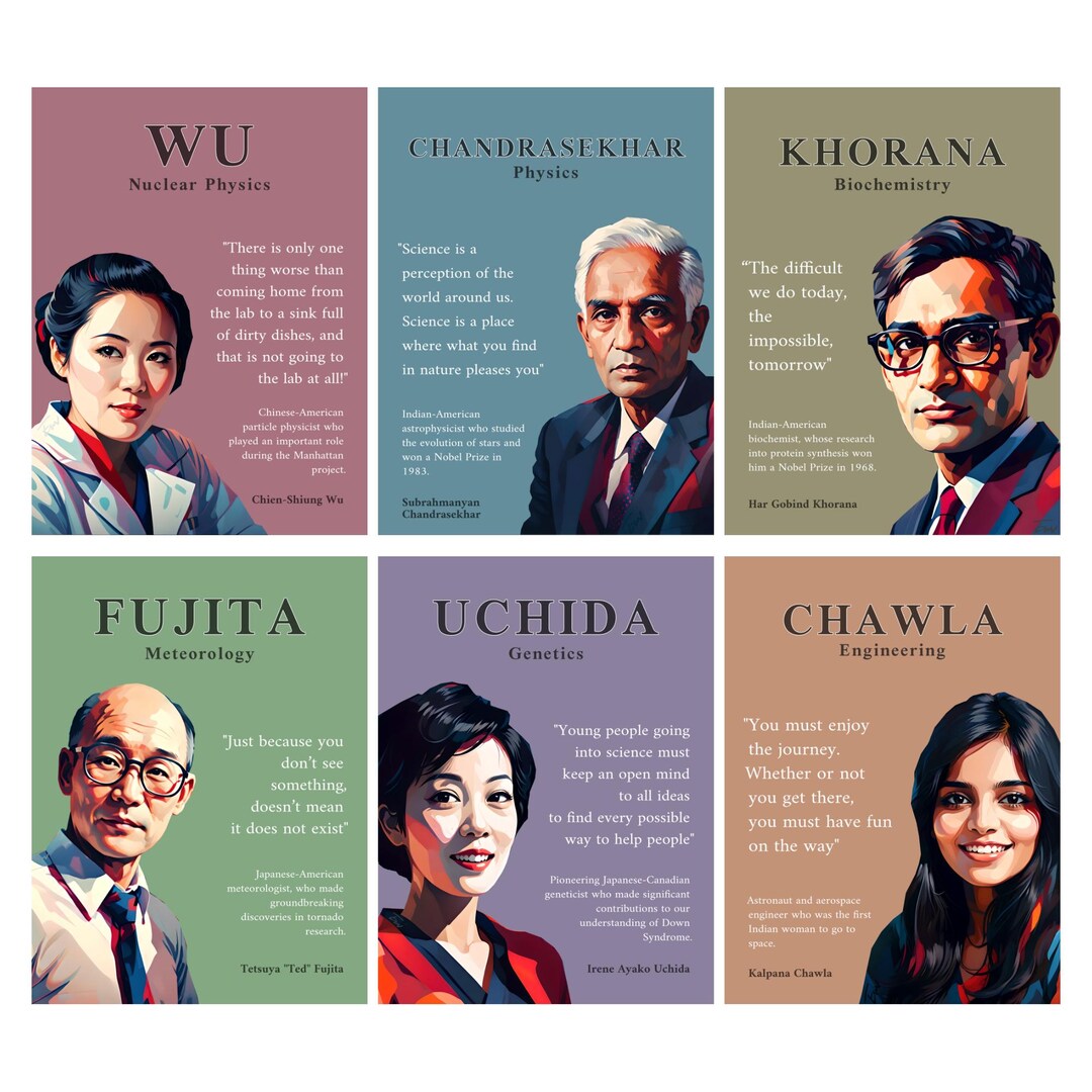 Asian Scientists Printable Poster Pack (6x) | AAPI Heritage Month ...