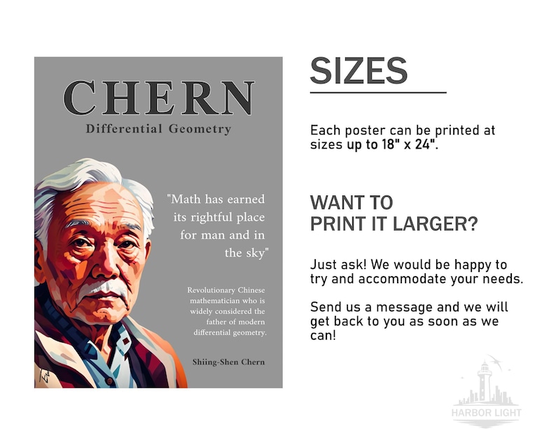 Shiing-shen Chern Printable Poster Pack | Famous Asian Mathematicians ...