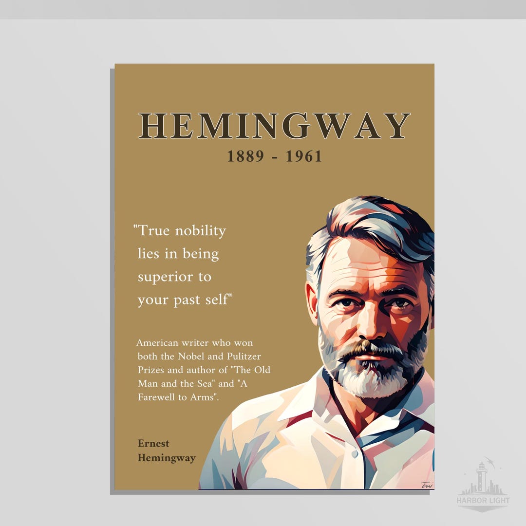 Ernest Hemingway Poster: English Classroom Decor (digital Download) - Etsy