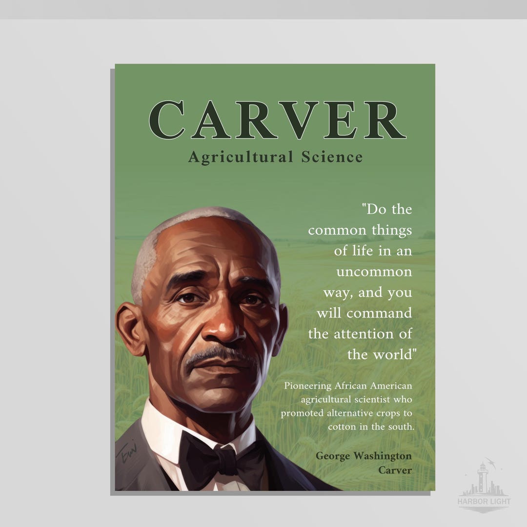 George Washington Carver Poster: Black History STEM Classroom Art ...