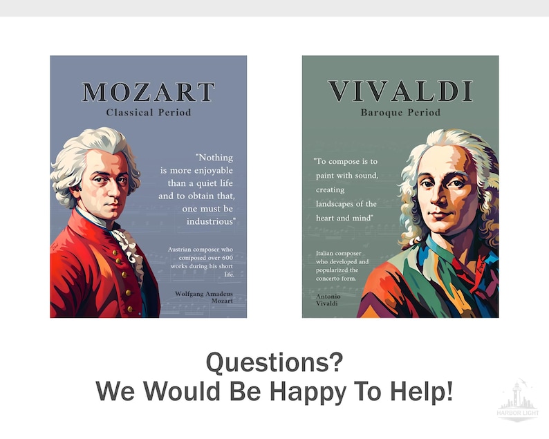 Famous Composers Printable Poster Pack (6x) | Teacher - Music Classroom ...