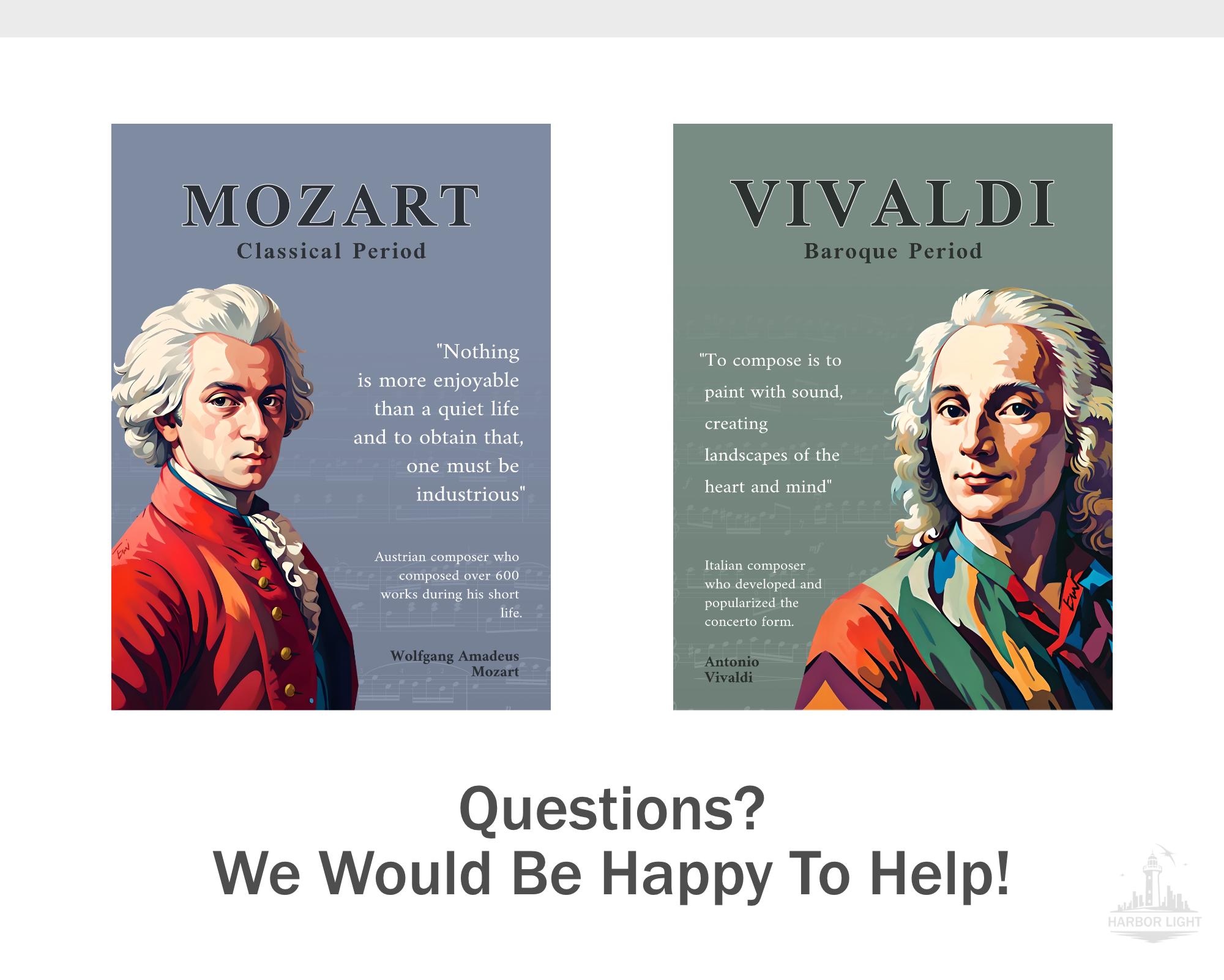 Famous Composers Printable Poster Pack 6x Teacher Music Classroom Decor ...