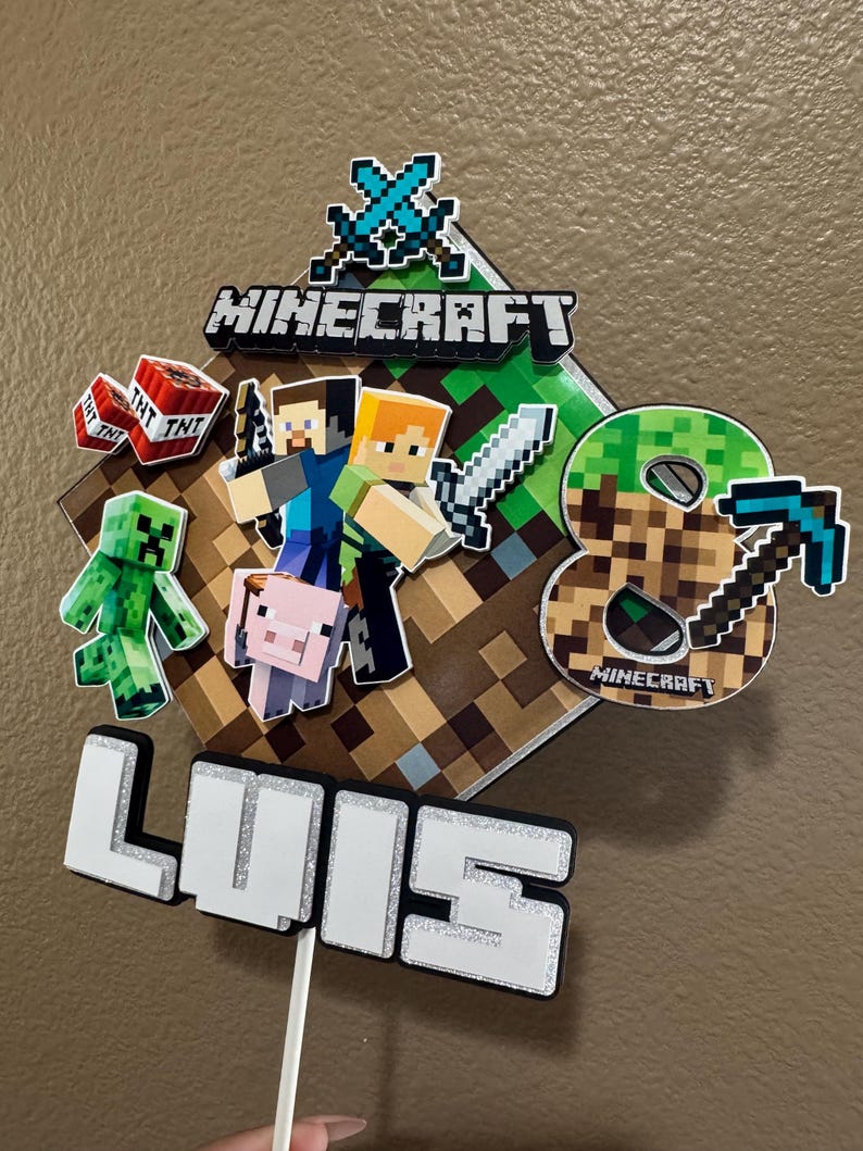 Minecraft Cake Topper - Etsy