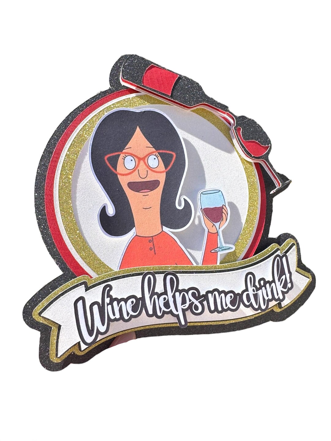 Linda 3D Cake Topper - Wine Helps Me Drink - Cake Topper for Moms! - Etsy
