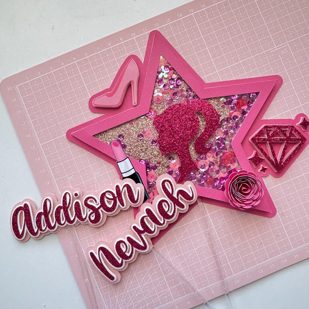 Barbie Super Star - All Pink - Birthday Cake Topper - Etsy