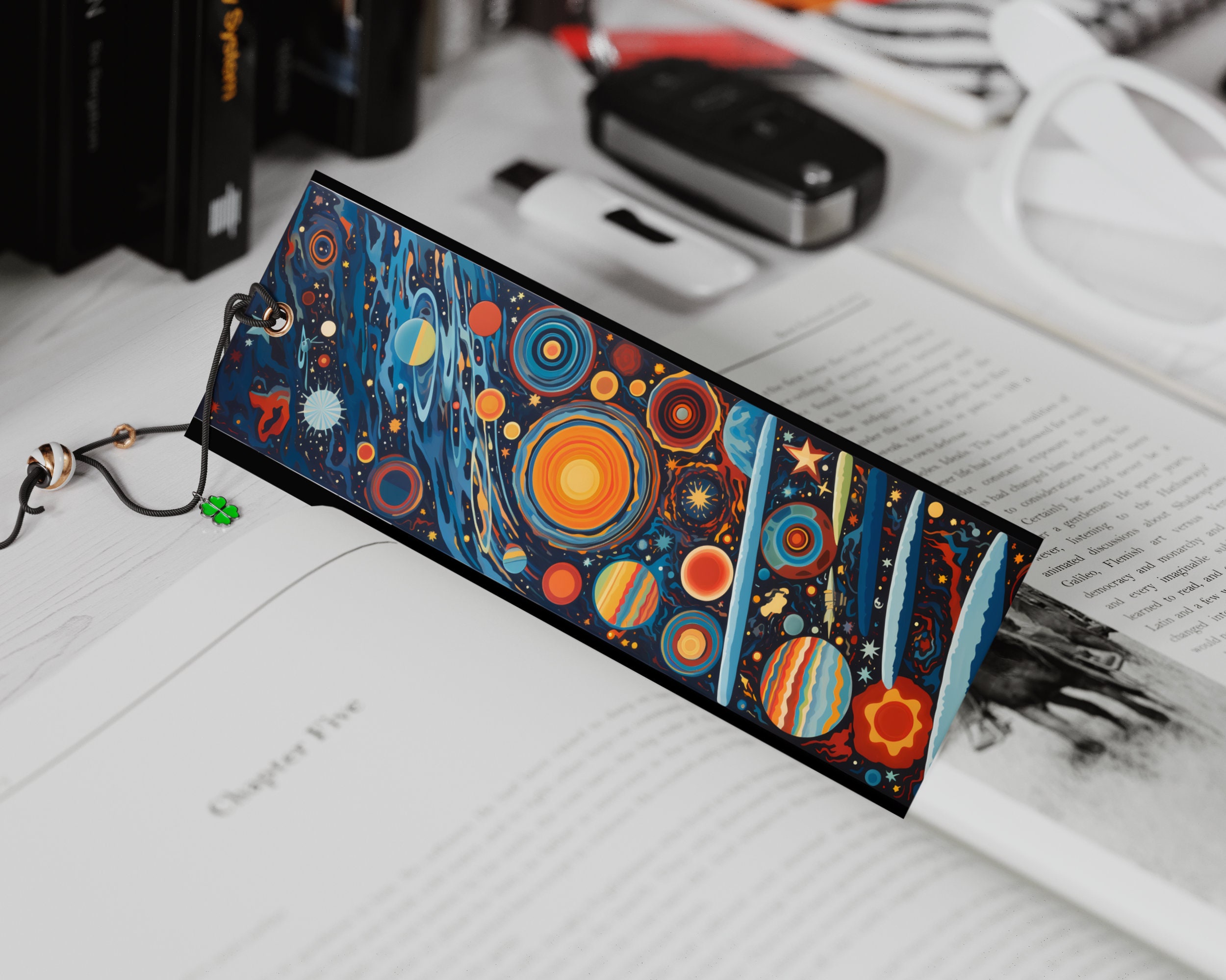 Folk Art Space Printable Bookmark Instant PDF Digital Download Set of ...