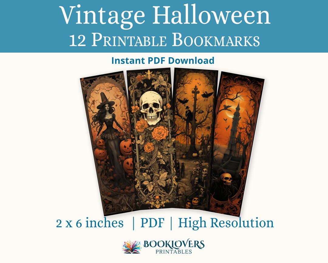 Vintage Halloween Scene Instant PDF Digital Download Set of 12 ...