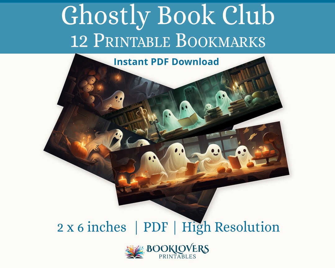Ghost Bookclub Printable Bookmark Instant PDF Digital Download Set of ...