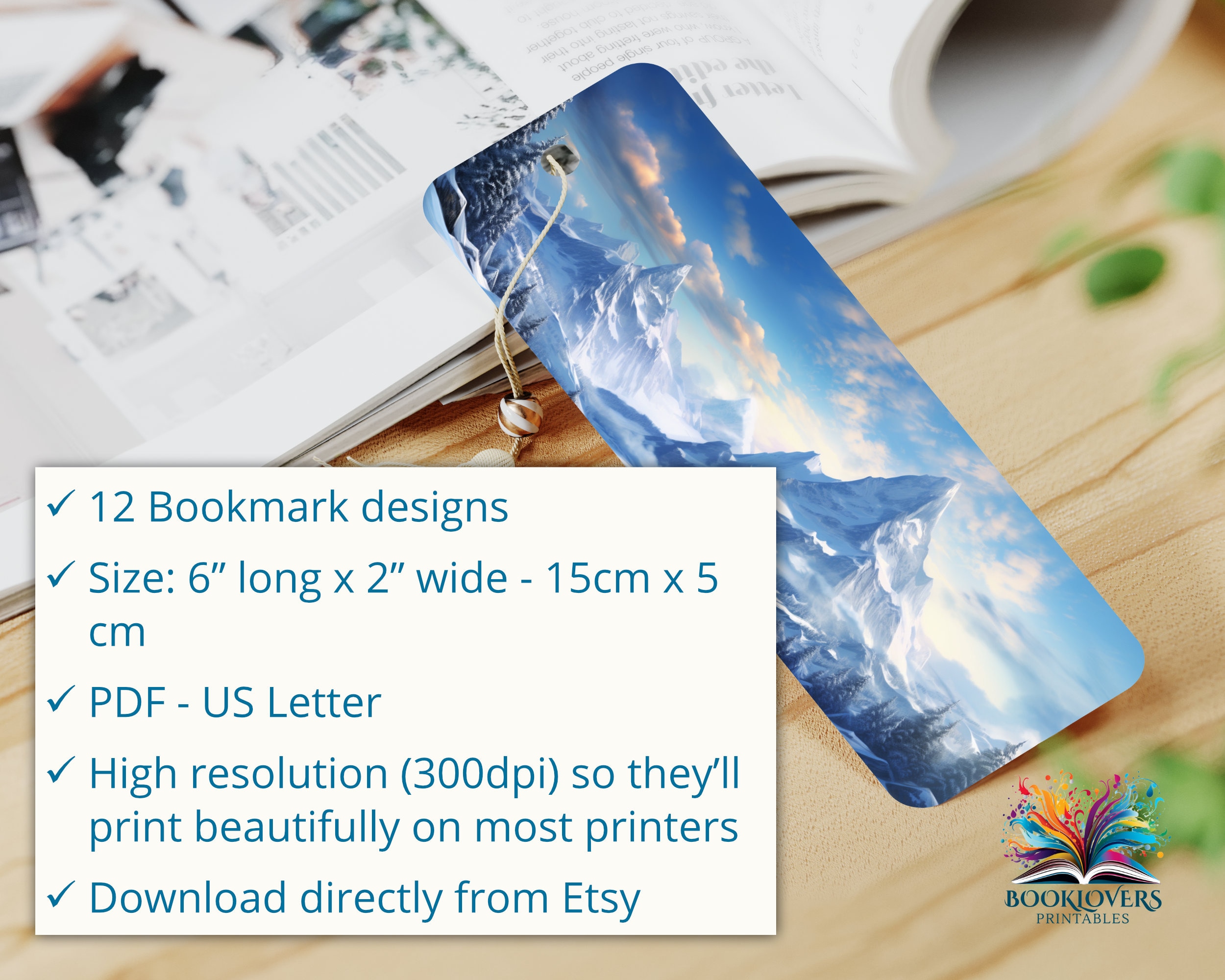 Dark Fantasy Landscapes Printable Bookmark Instant PDF Digital Download ...