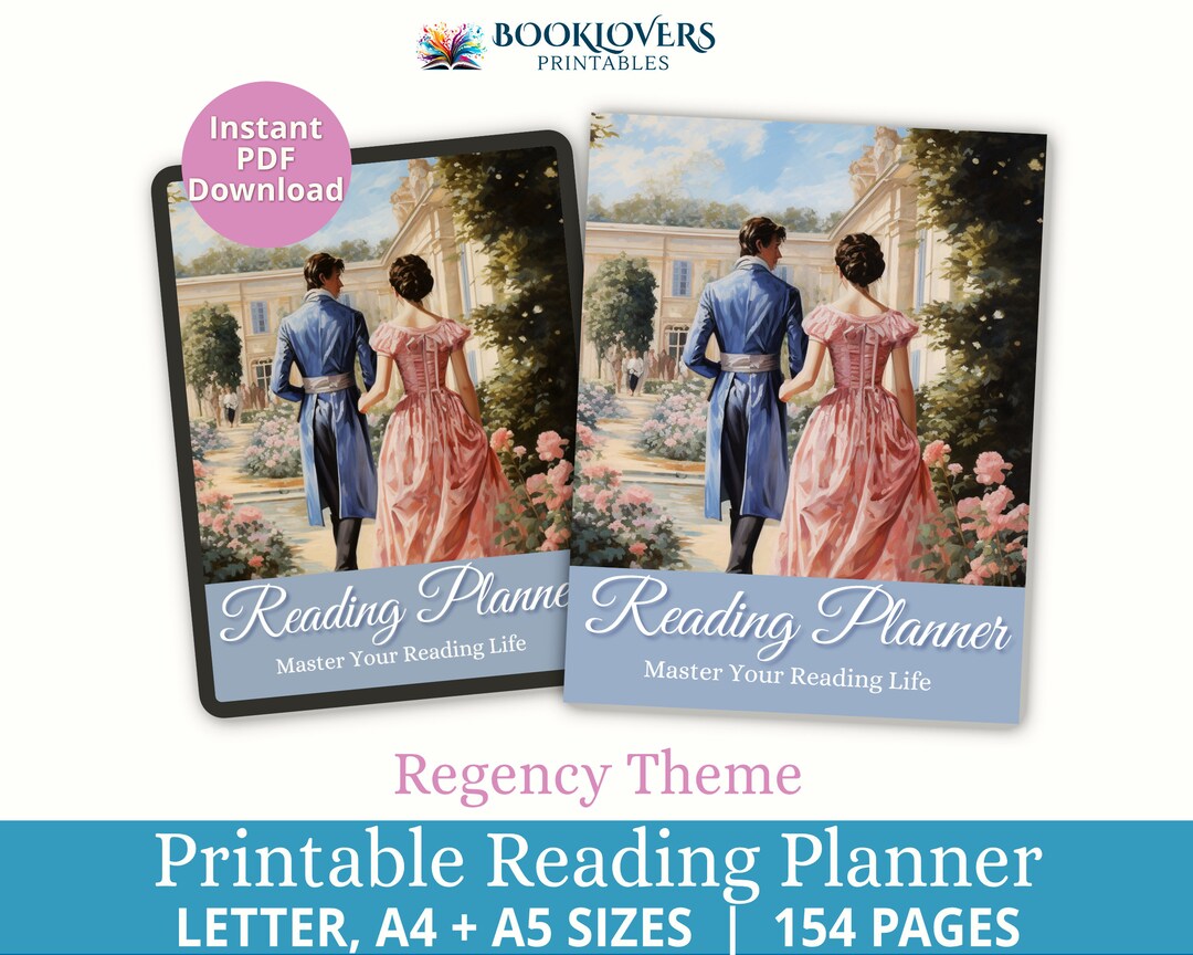 Regency Reading Planner Instant Digital PDF Download Jane - Etsy