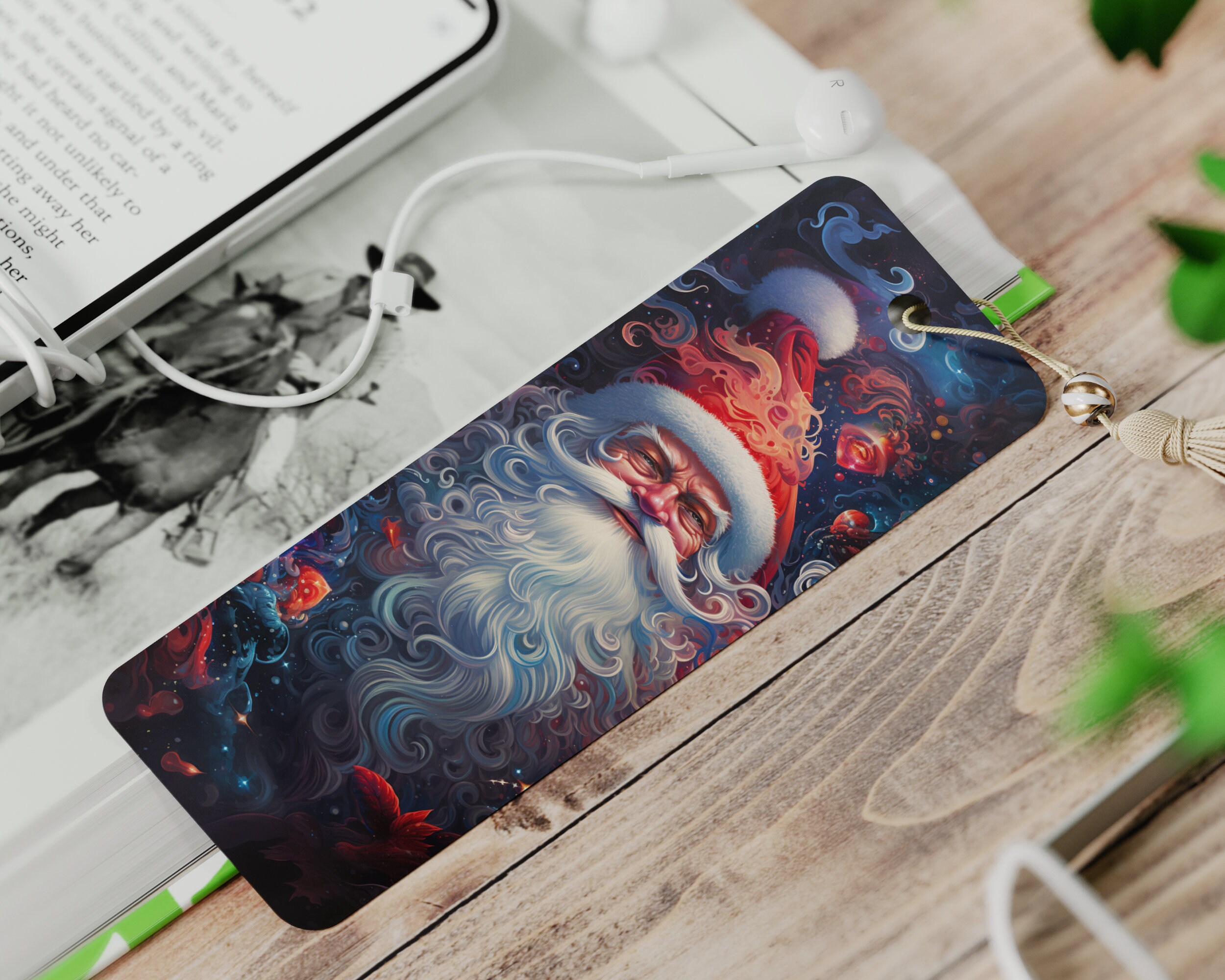 Christmas Santa Printable Bookmark Instant PDF Digital Download Set of ...