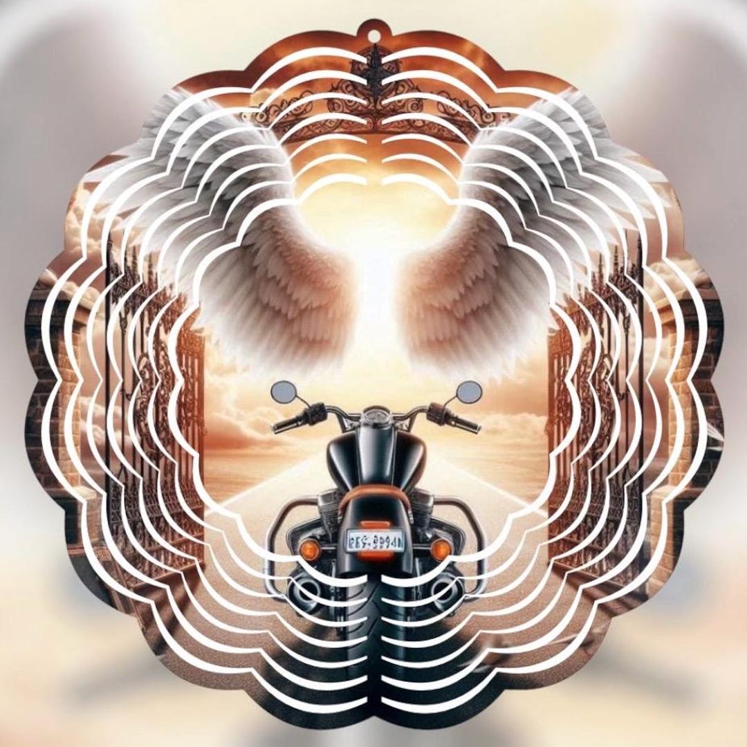 Motorcycle Memorial Sublimated Double-sided 3D Aluminum Wind Spinner ...