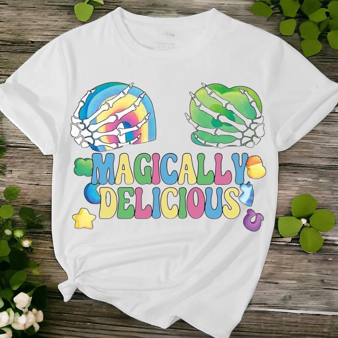 Magically Delicious Saint Patricks Day Shirt | Lucky Four Leaf Clovers ...
