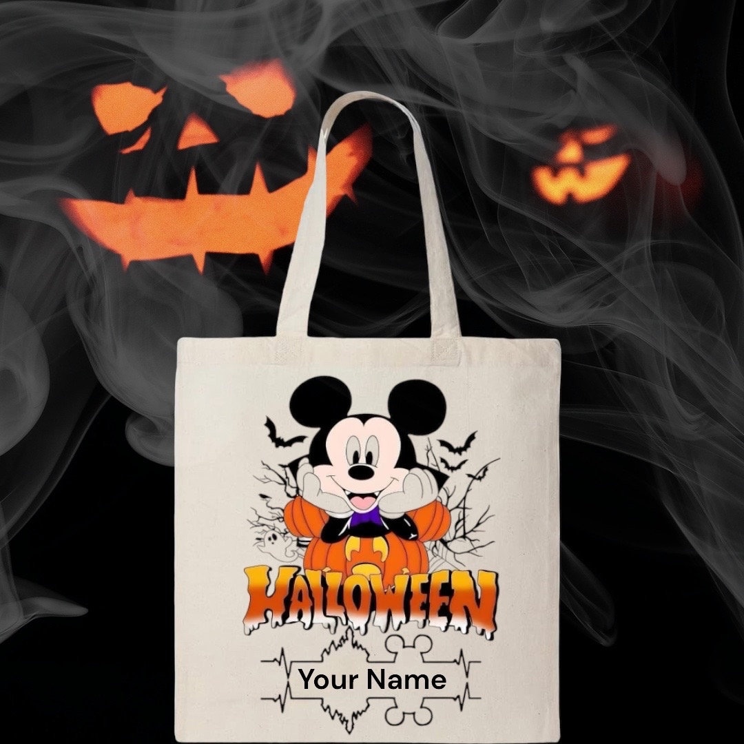 Personalized Mickey Mouse Trick or Treat Halloween Cotton - Etsy