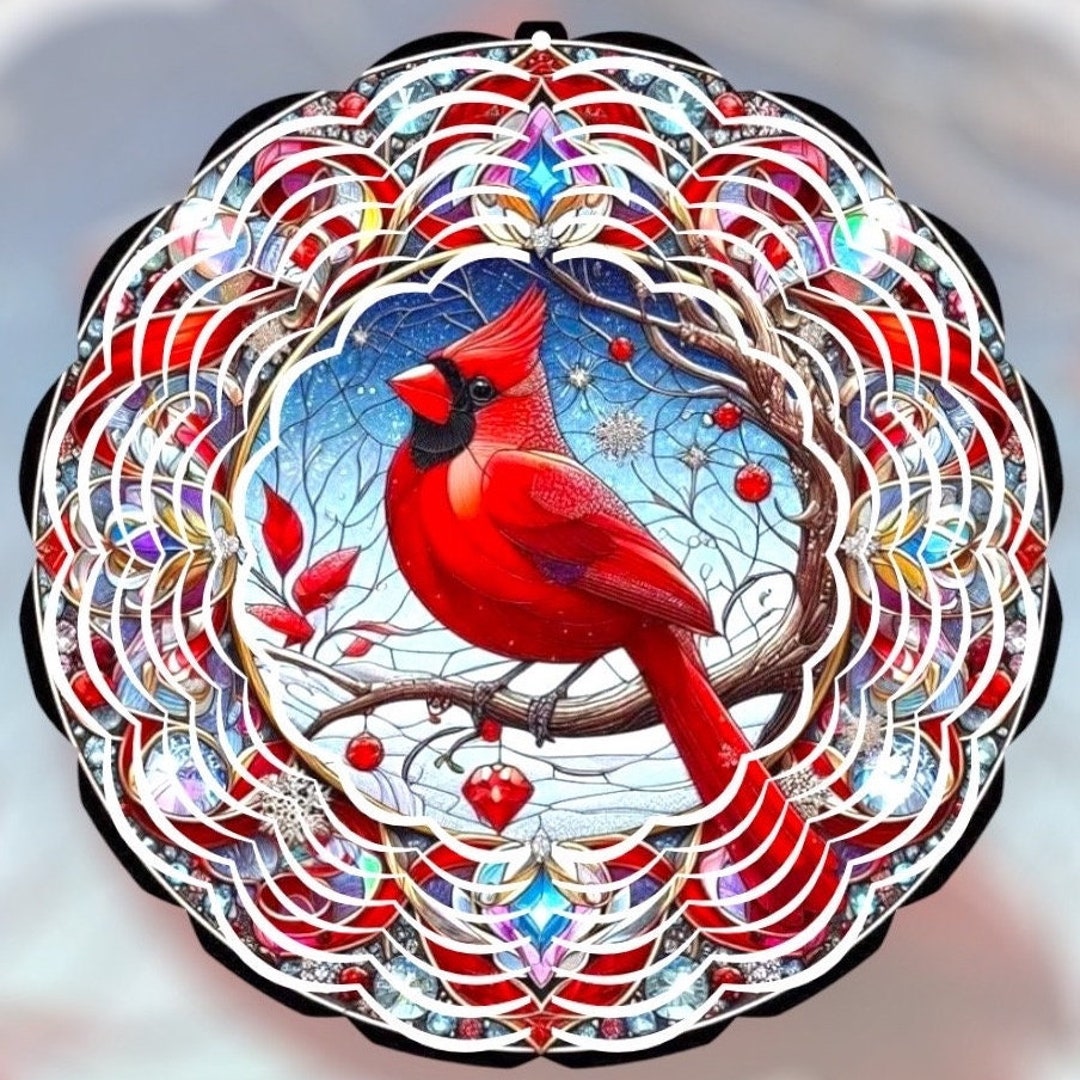 Red Cardinal Sublimated Double-sided 3D Aluminum Wind Spinner ...