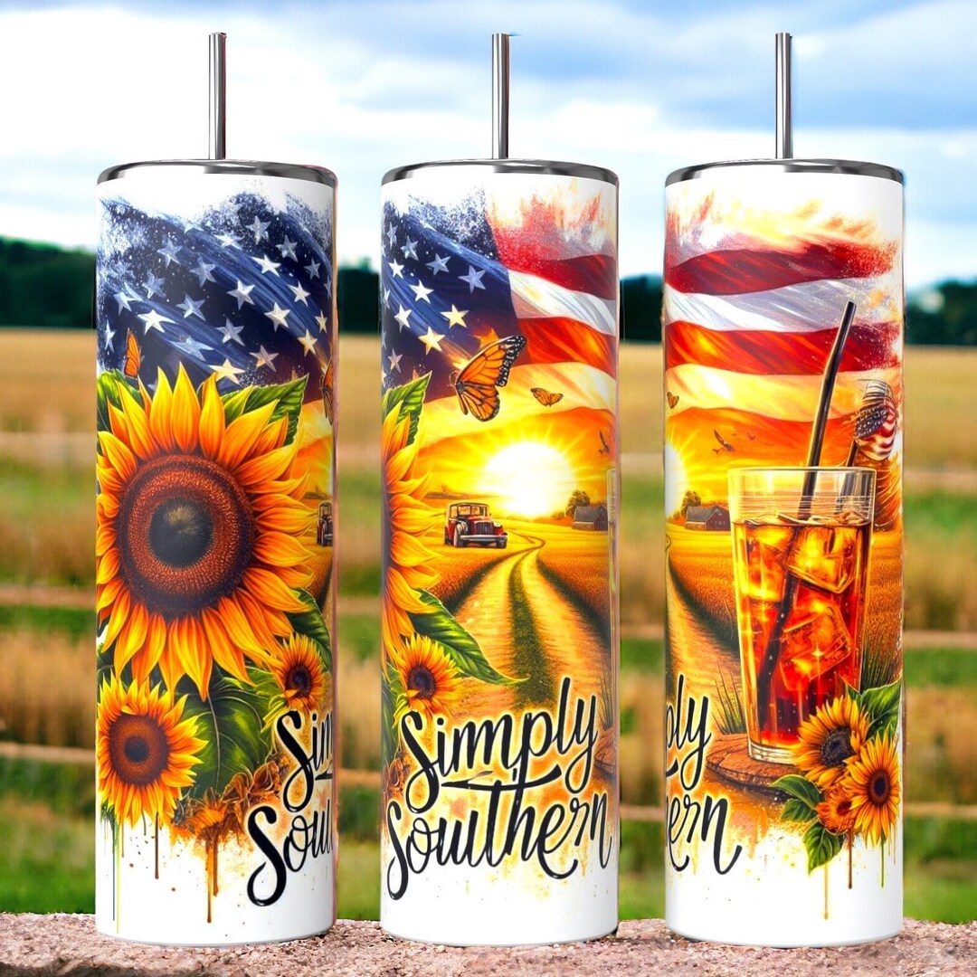 Simply Southern Theme Sublimated 20oz Stainless Steel Skinny Tumbler ...
