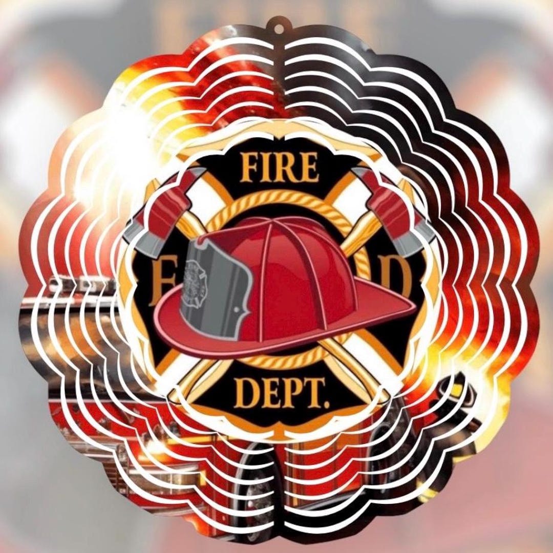 Fire Fighter Sublimated Double-sided Aluminum Wind Spinner | Beautiful ...