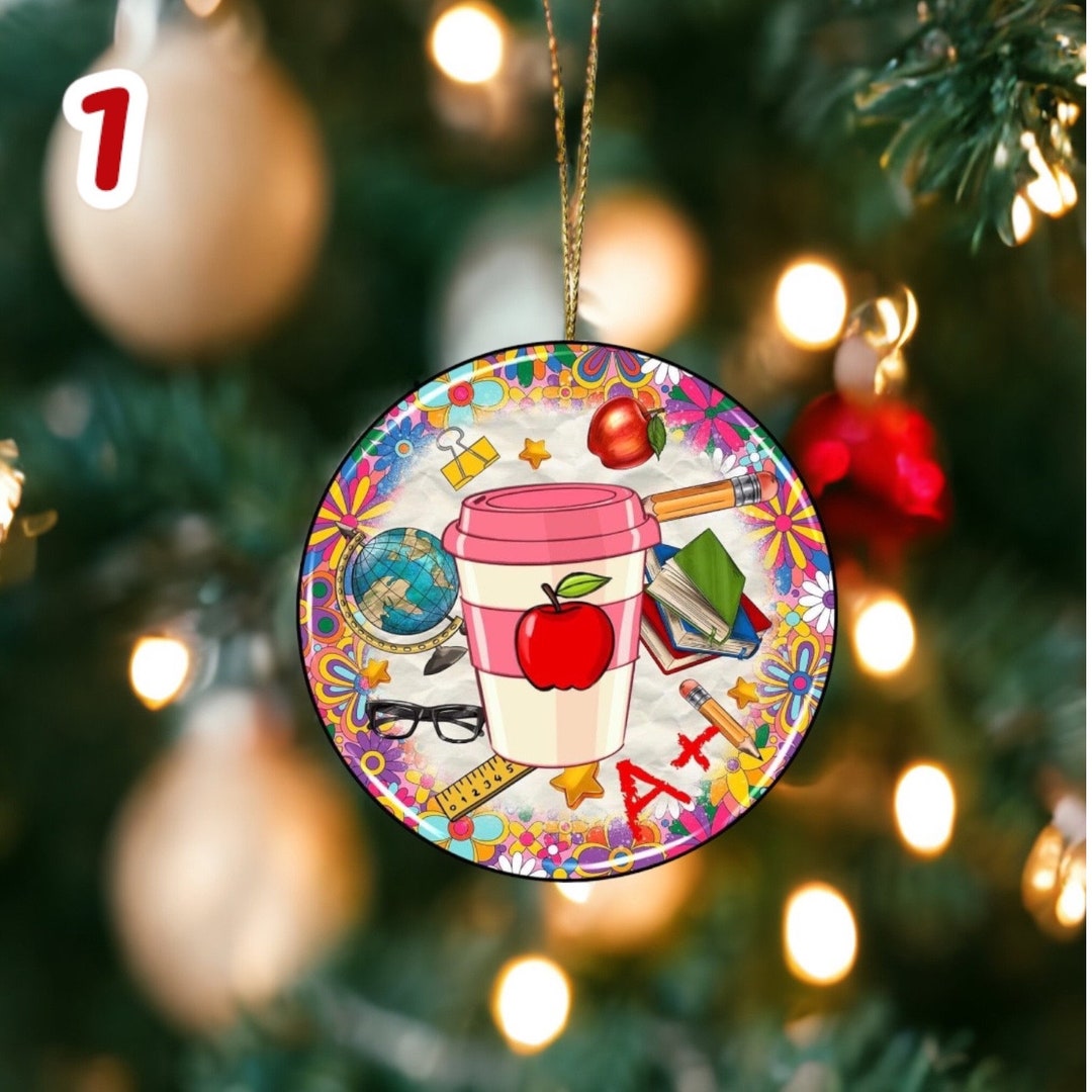 Teacher and Student Ceramic Christmas Ornament | Occupation | Single ...