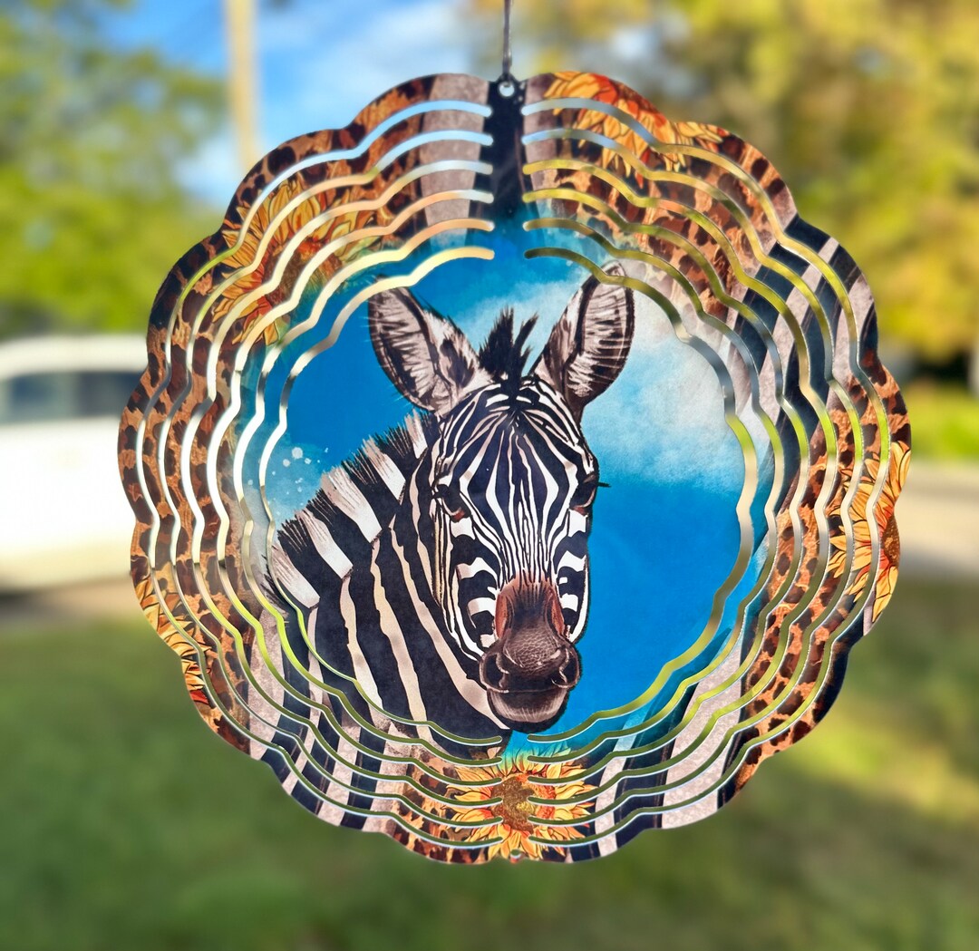 Zebra Sublimated Double-sided 3D Aluminum Wind Spinner - Etsy