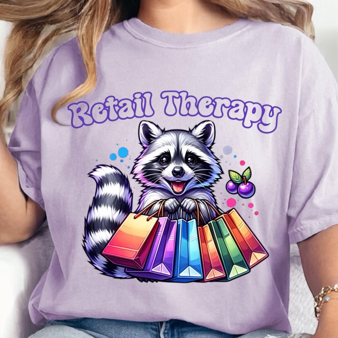 Retail Therapy | Raccoon Animal Theme | Shopping Addiction | Hobby ...