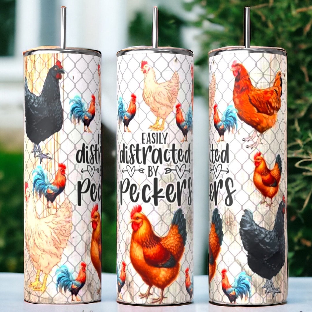 Easily Distracted by Peckers 20oz Stainless Steel Skinny Tumbler With ...