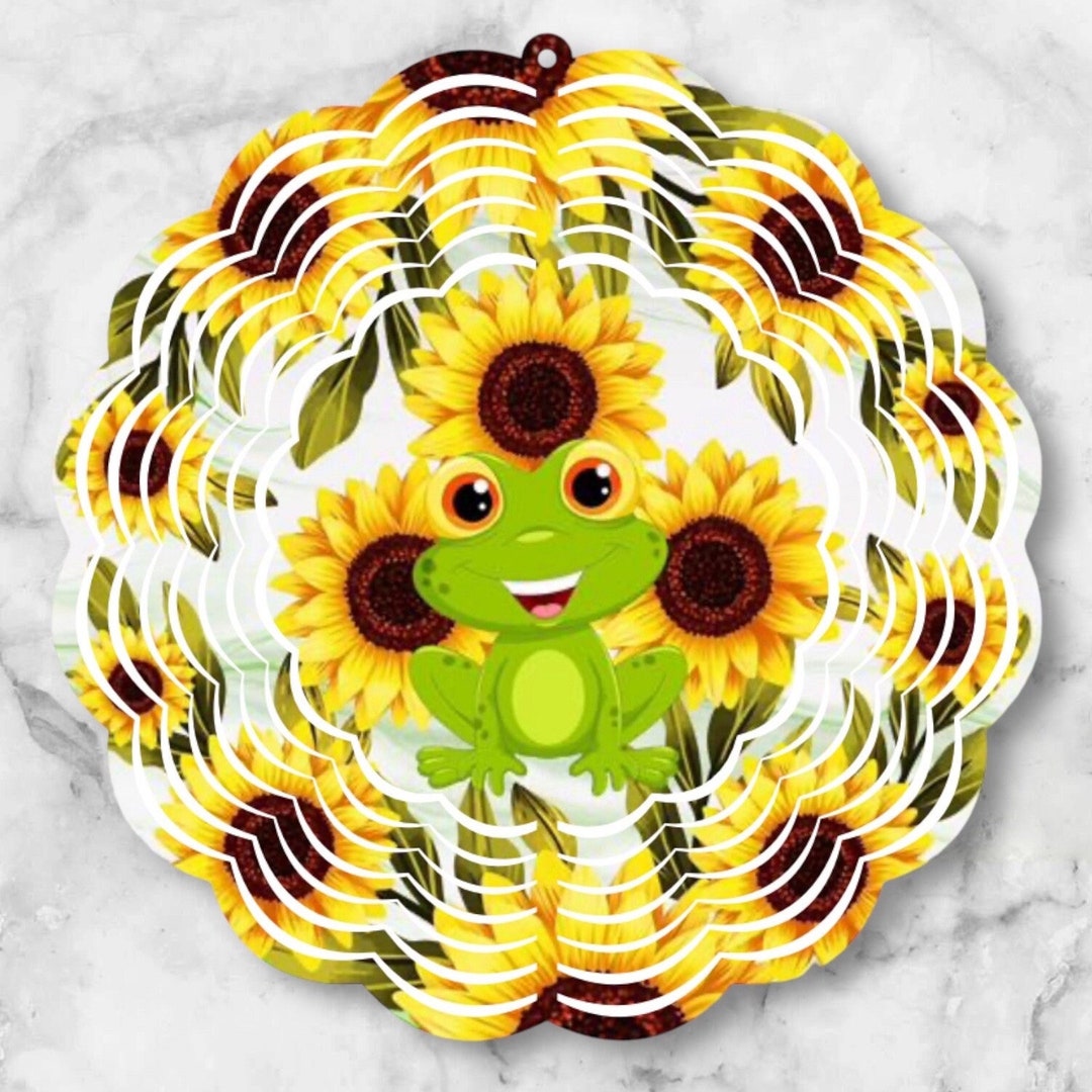 Beautiful Frog and Sunflower and Daisy Sublimated Double-sided 3D ...