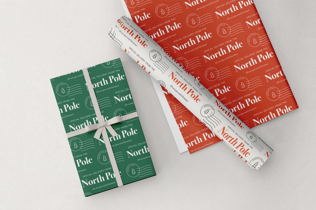 Santa Claus Special Delivery Wrapping Paper Roll, Festive Secret Santa ...