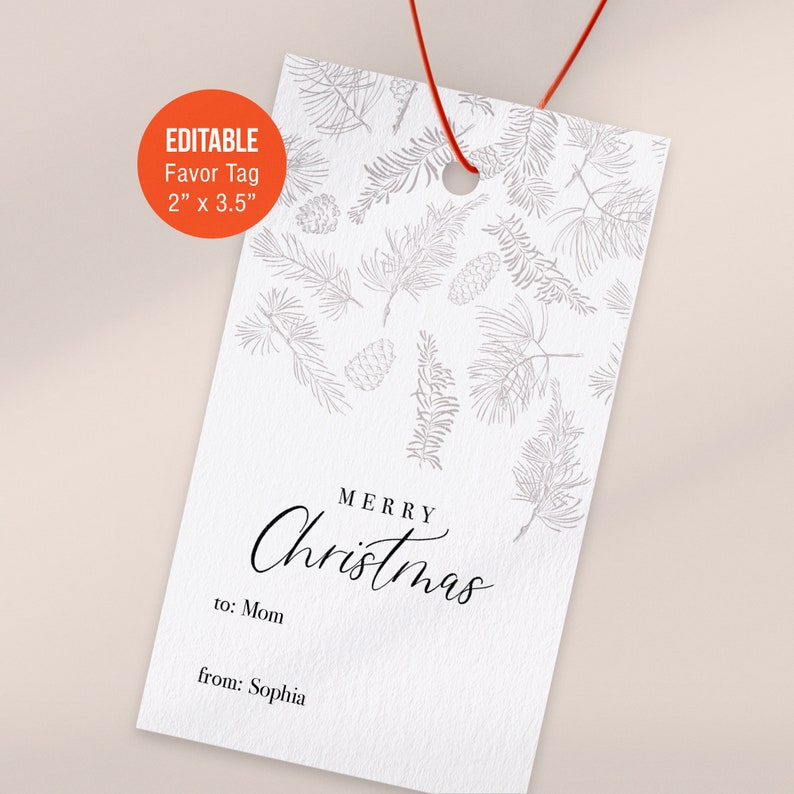 Printable Christmas Gift Tag, Merry Christmas Gift Tag Printable ...
