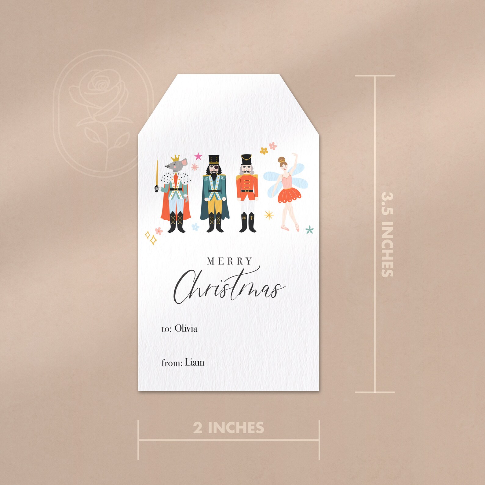 Printable Christmas Gift Tag, Nutcracker Gift Tag Printable, Holiday ...