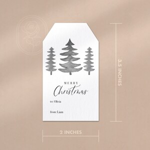 Printable Christmas Gift Tag, Watercolor Tree Gift Tag Printable ...