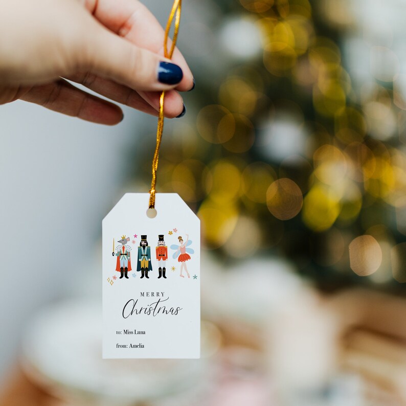 Printable Christmas Gift Tag, Nutcracker Gift Tag Printable, Holiday ...