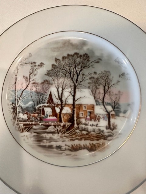 Vintage Winter Scene Collectable Plate Exclusively Crafted for - Etsy