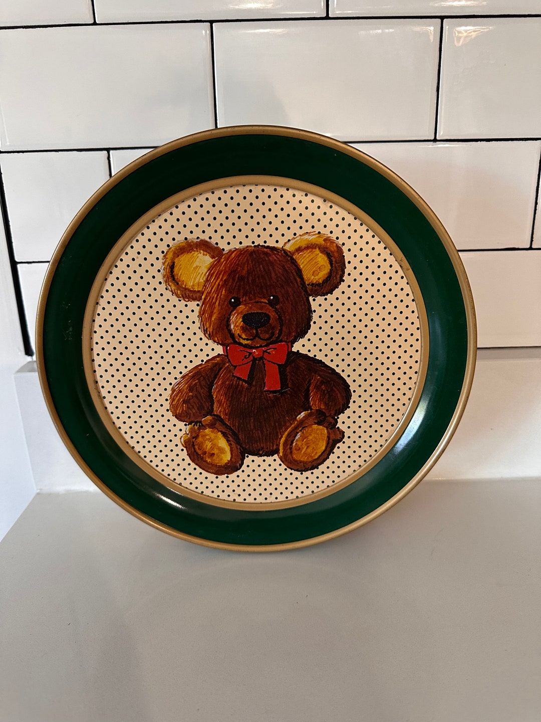 Vintage Parco Foods Teddy Bear Round Tin - Etsy