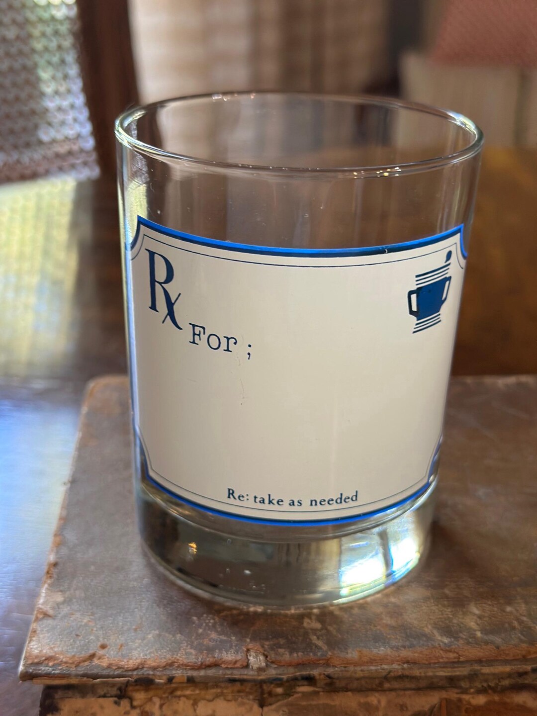 Vintage Rx Whiskey Glass-prescription Cocktail Glass, Funny Barware ...