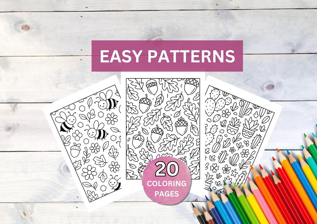 Easy Pattern Coloring Pages for Kids, Pattern Coloring Page Downloads ...