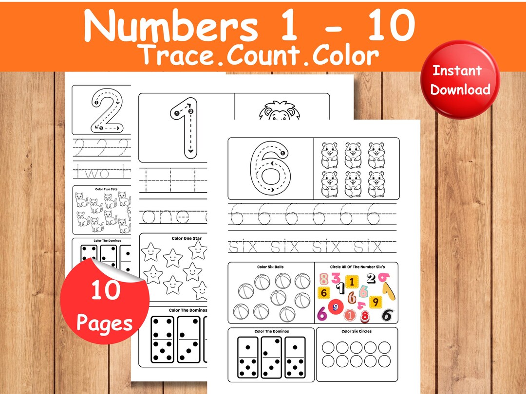 Number Tracing Worksheet 0 -10, Counting Numbers Preschool ...
