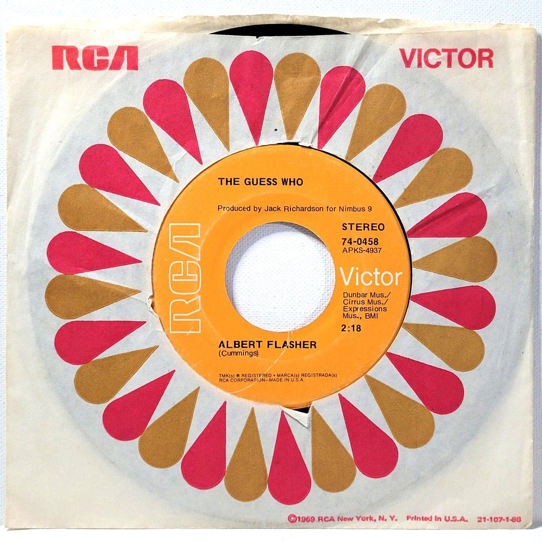 Guess Who 45 RPM - Albert Flasher / Broken - RCA Victor VG Rock '71 - Etsy
