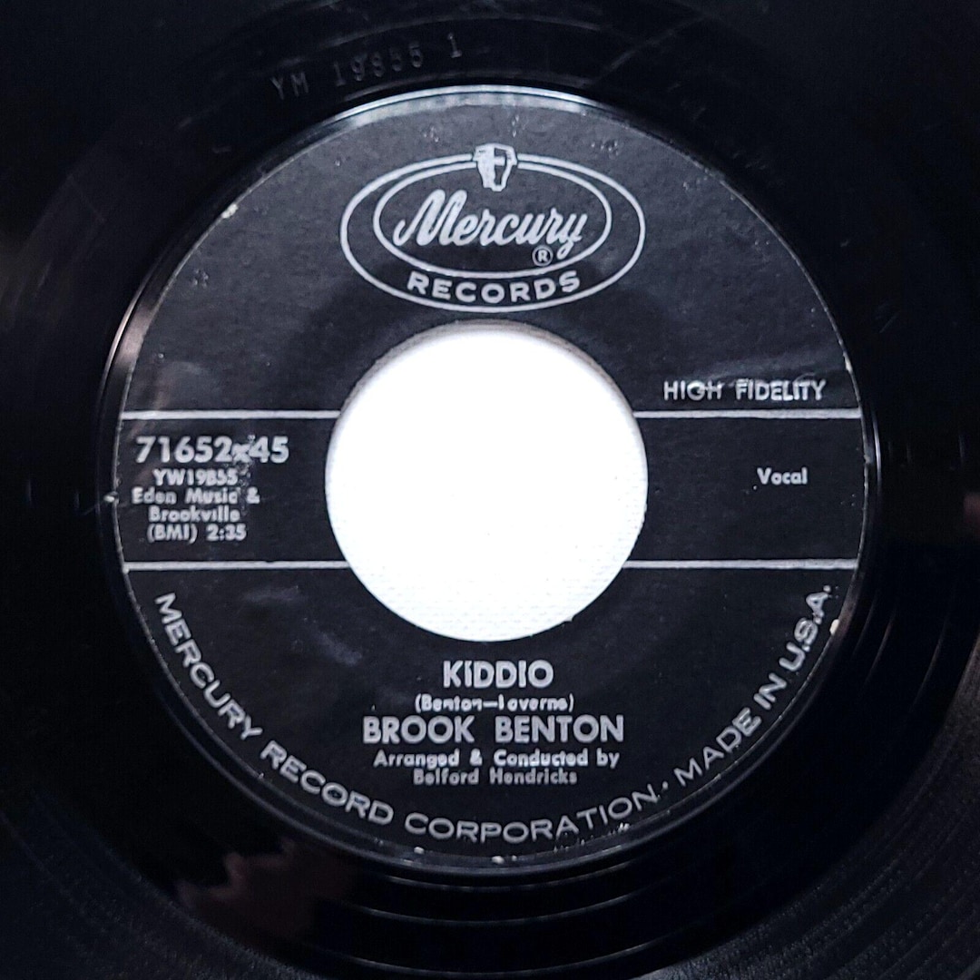 Brook Benton 45 Vinyl Record Kiddio / the Same One on Mercury R&B '60 ...