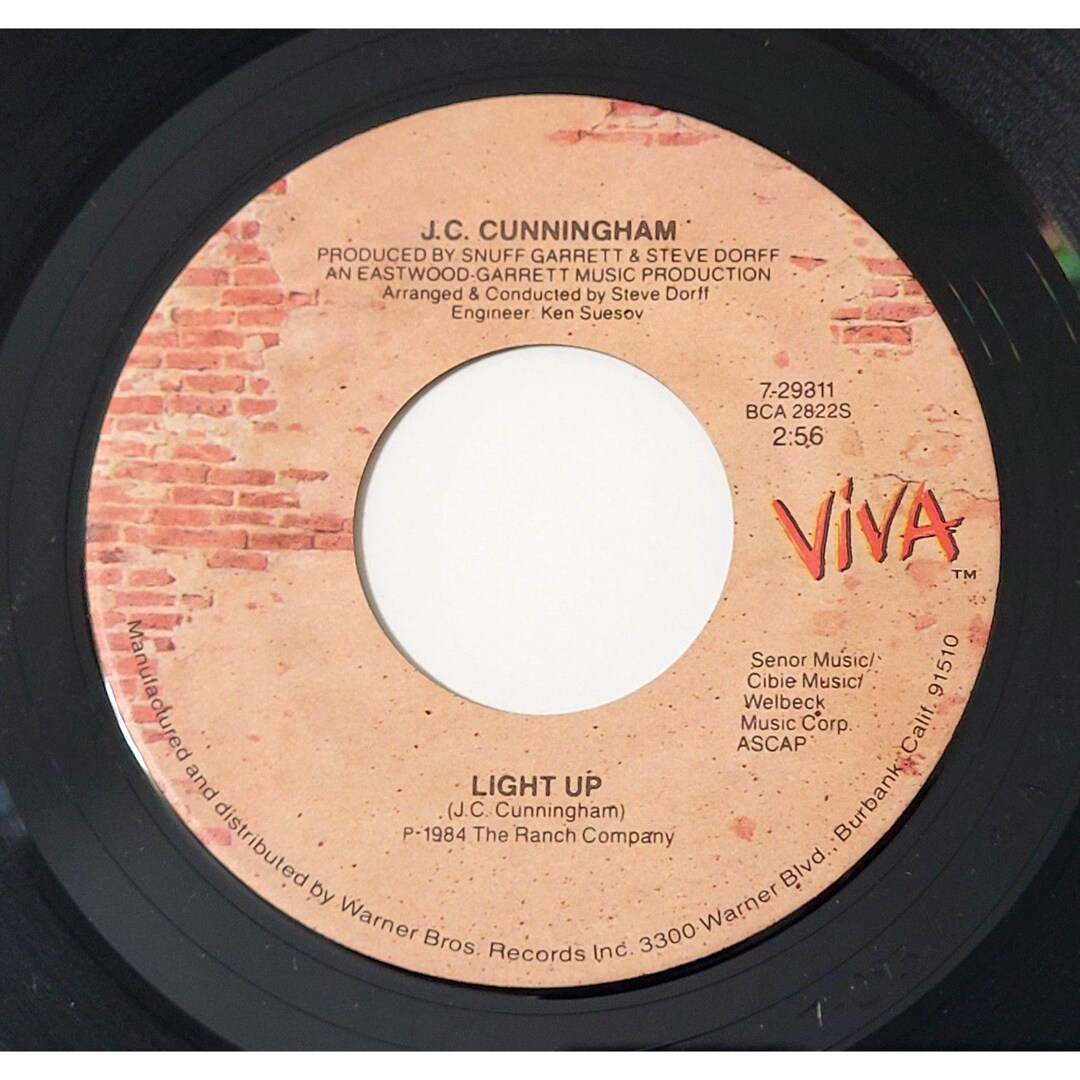 J.C. Cunningham 45 RPM Light up / the Greatest Love on Viva VG+ Country ...