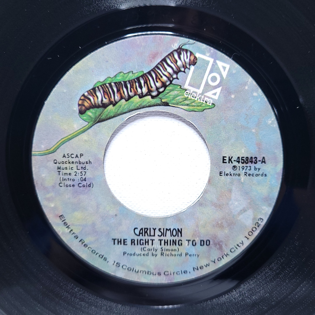 Carly Simon ~ 45 Vinyl Record ~ the Right Thing to Do / We Have No ...