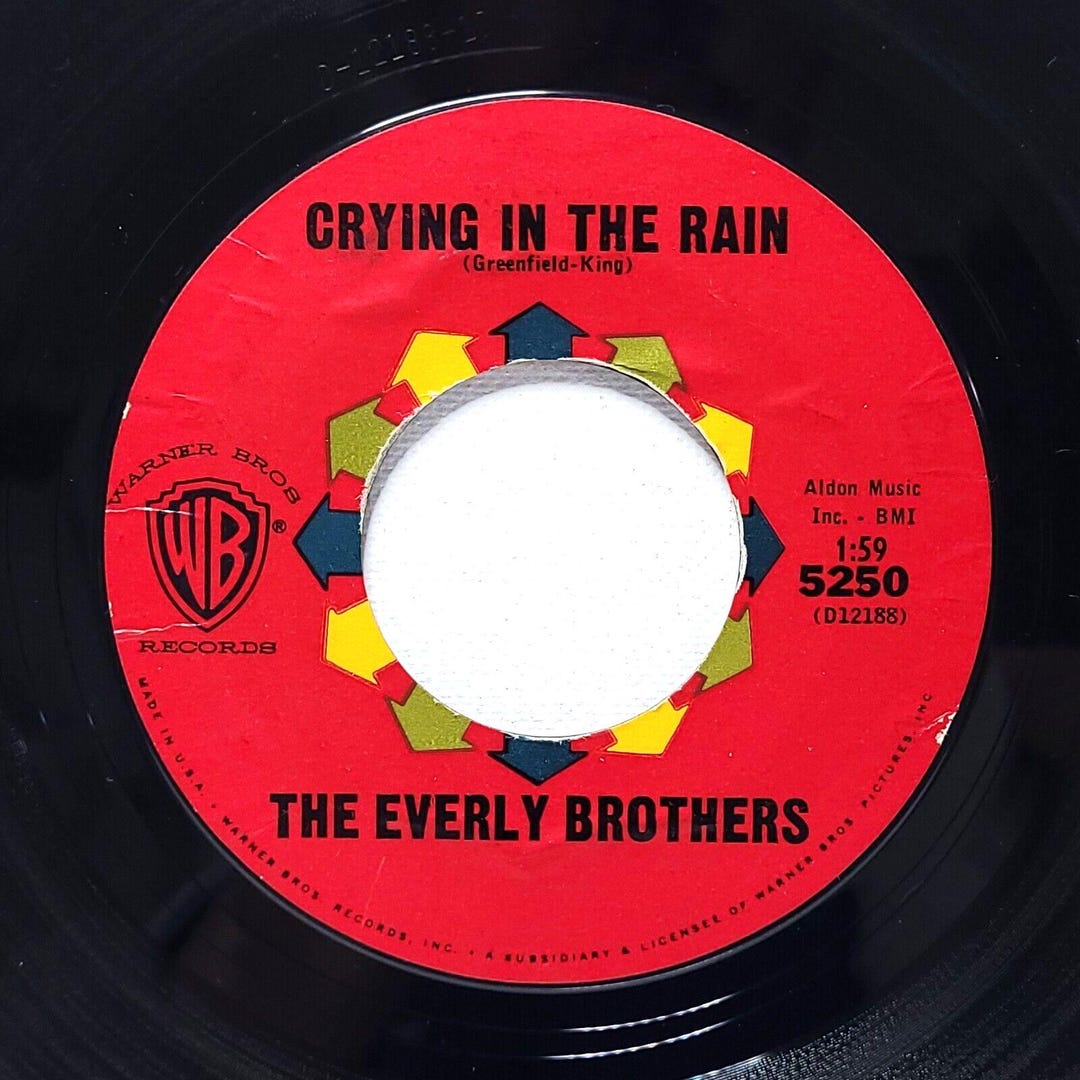 Everly Brothers - Crying in the Rain 45 RPM Vinyl - 1961 Warner Bros ...