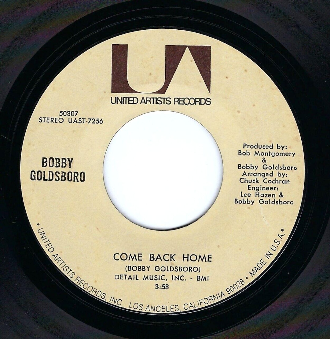 Bobby Goldsboro 45 Vinyl Record Come Back Home / I'll Remember You ...